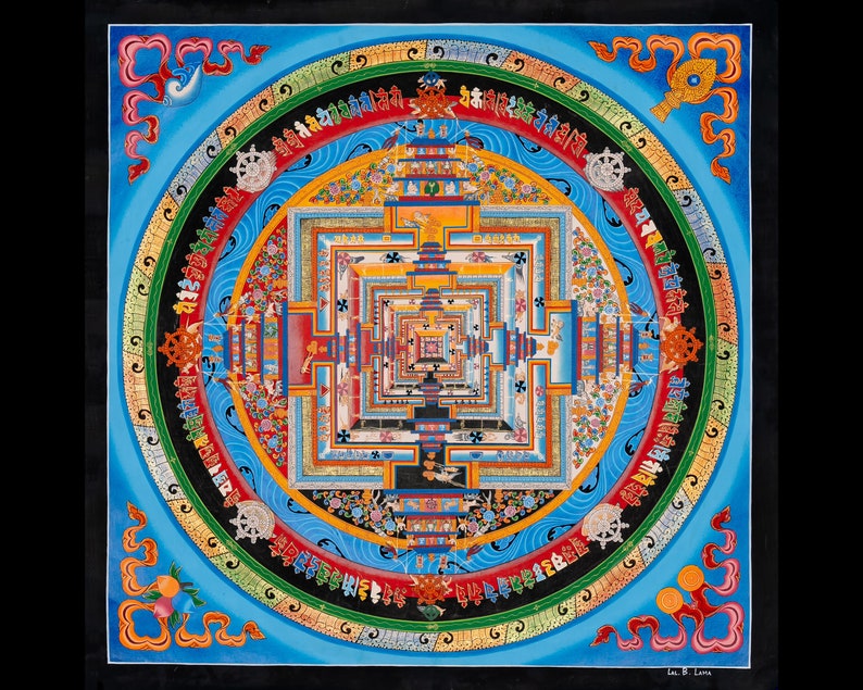 Masterpeice Buddhist Wall Art Kalachakra Mandala, Mandala Painting ...
