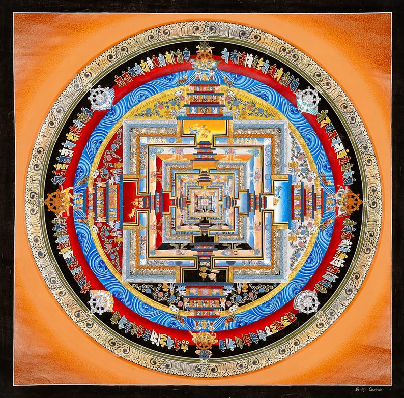 Wheel of Time Mandala: Kalachakra for Mindful Living | Authentic | Hand ...