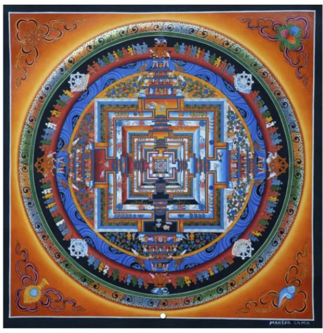 Handmade Kalachakra Mandala | Symbol of Time, Wisdom & Protection | 24K ...