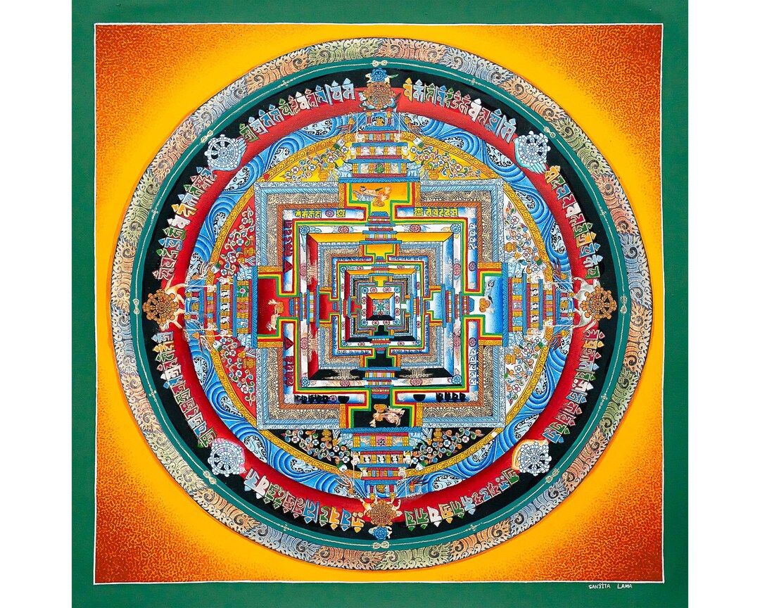 Kalachakra Mandala Thangka |tibetan Art | Wheel of Time for Meditation ...