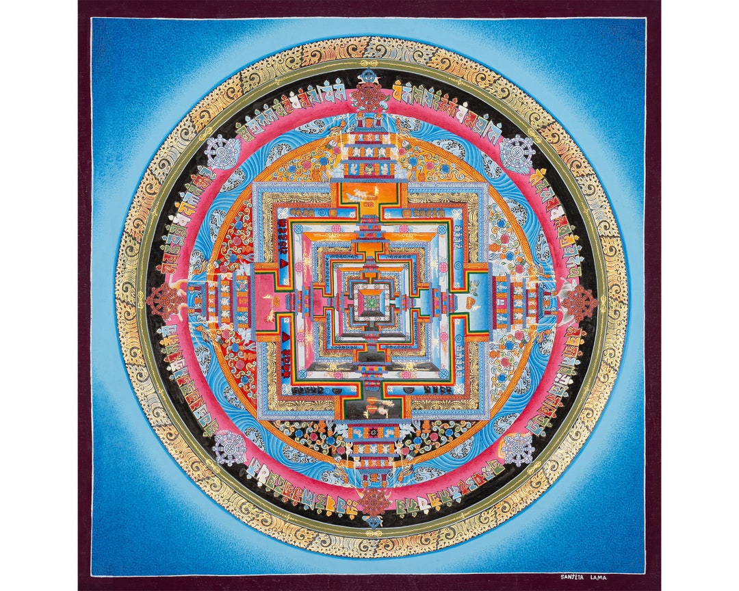 Kalachakra Mandala Thangka Vibrant Colors, Every Symbol in the ...
