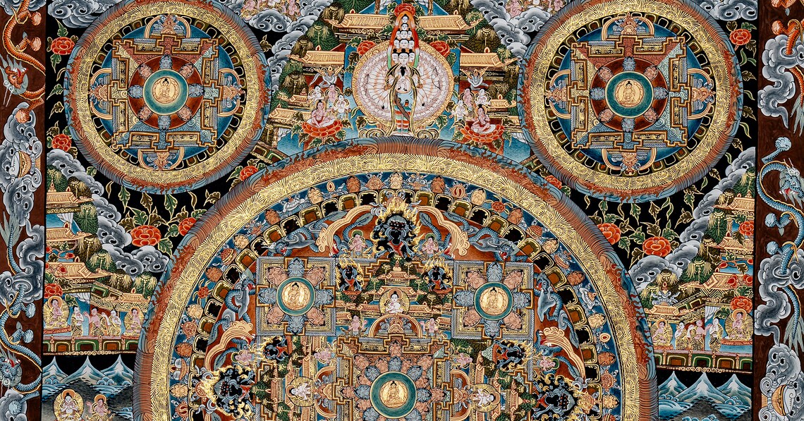 Thangka Painting Universal Mandala Handcrafted Buddhist Art for ...