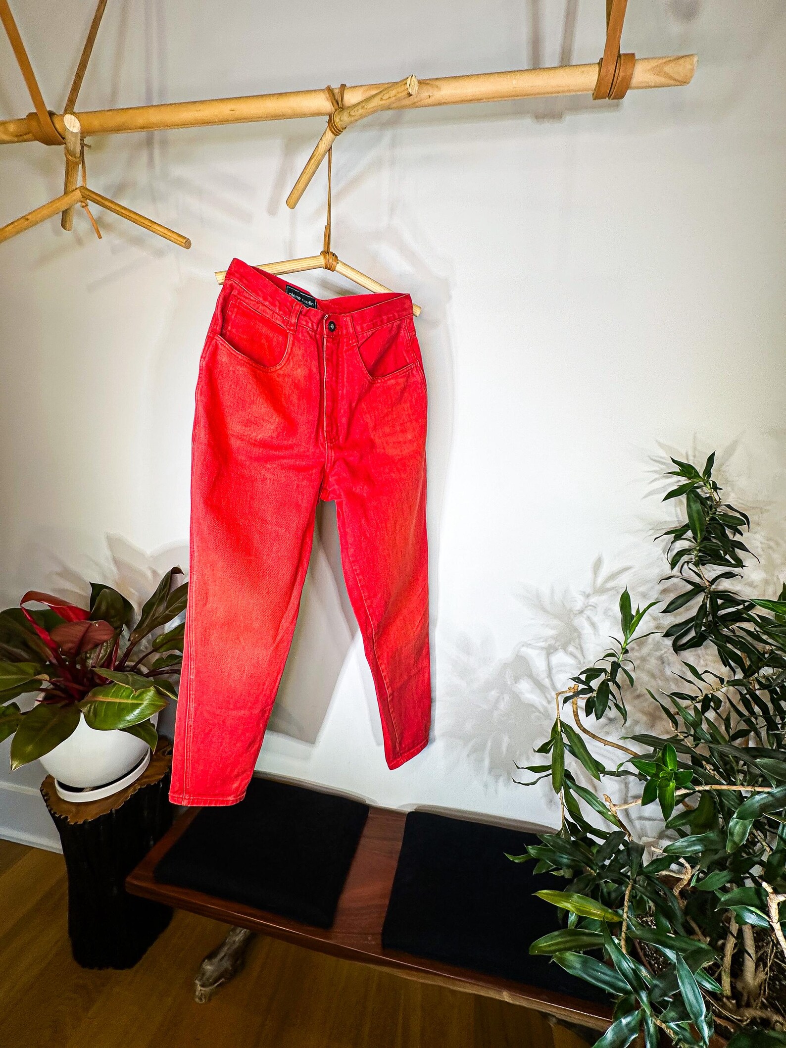 Vintage Pierre Cardin Red Denim Pants, 90s High Waisted, Size 27 - Etsy