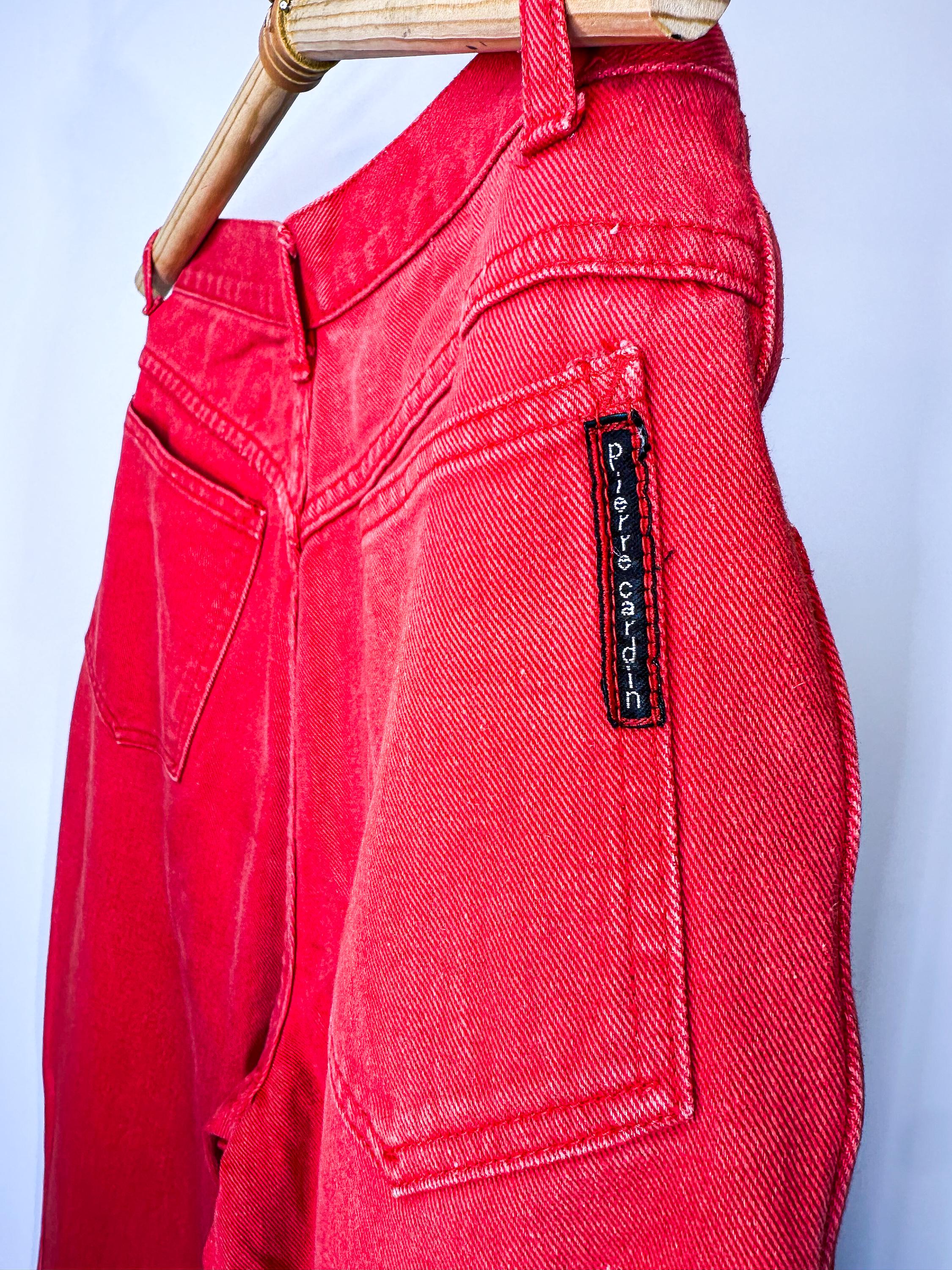 Vintage Pierre Cardin Red Denim Pants, 90s High Waisted, Size 27 - Etsy