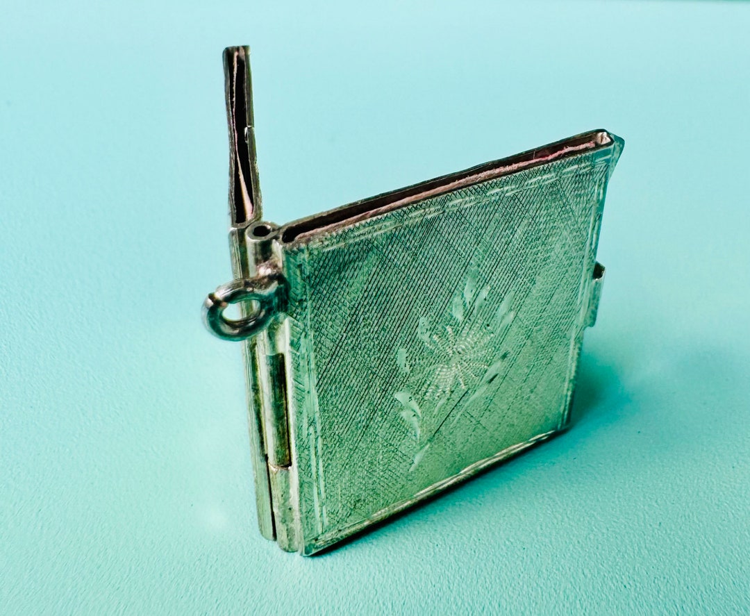 Elegant Engraved Pure Silver Pendent With Double Frame - Etsy