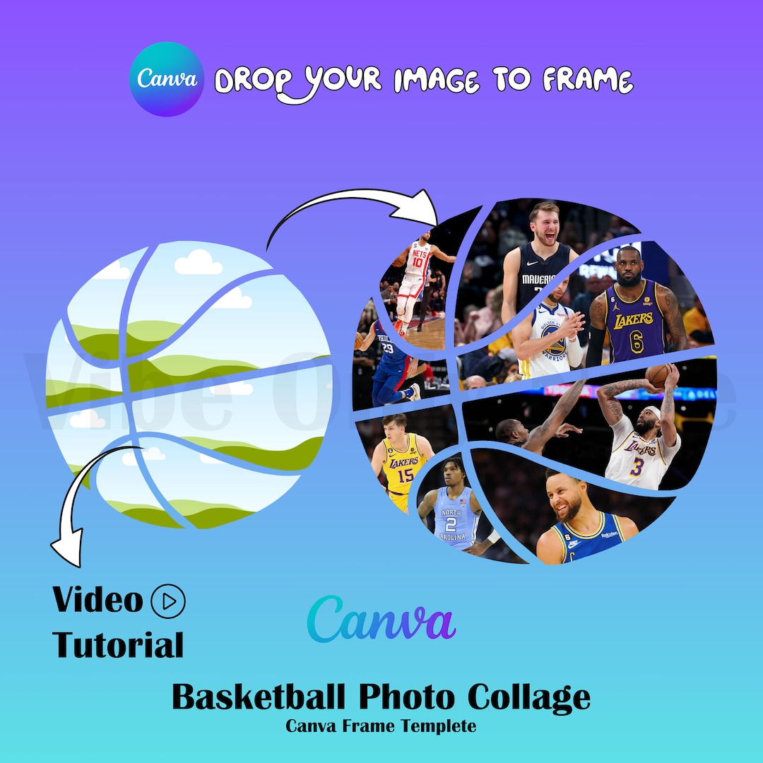 Editable Basketball Frame Templete. Canva Mockup.photo Collage. Easy ...