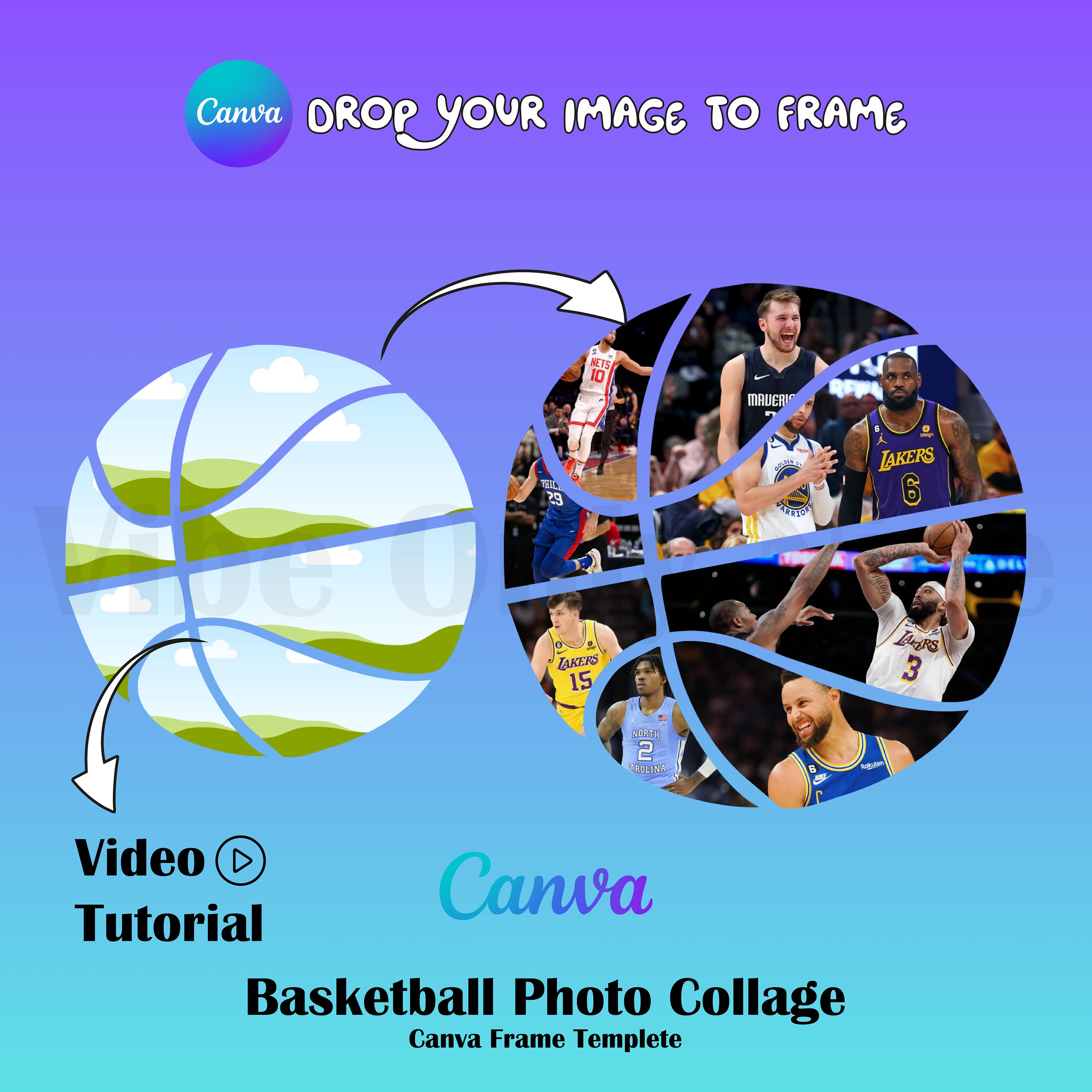 Editable Basketball Frame Templete. Canva Mockup.photo Collage. Easy ...
