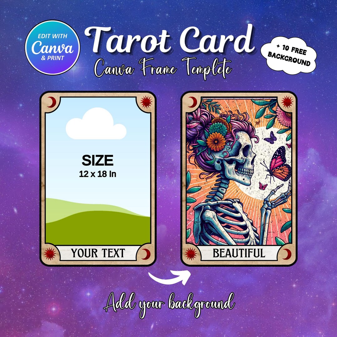 Custom Tarot Cards, Canva Frame Templete , Tarot Cards Printable ...