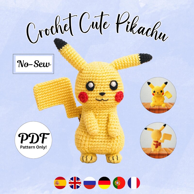 Crochet Pikachu Pattern - Etsy