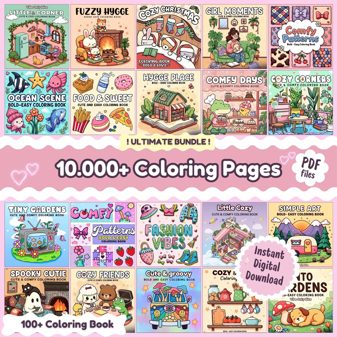 10.000+ Coloring Pages Mega BUNDLE, Coloring Book Bundle, Kids Moments ...