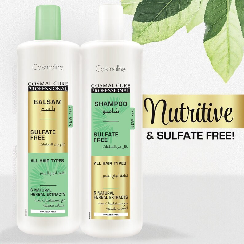 Cosmaline Professional Sulfate-free 500ml Shampoo and 500ml Conditioner ...