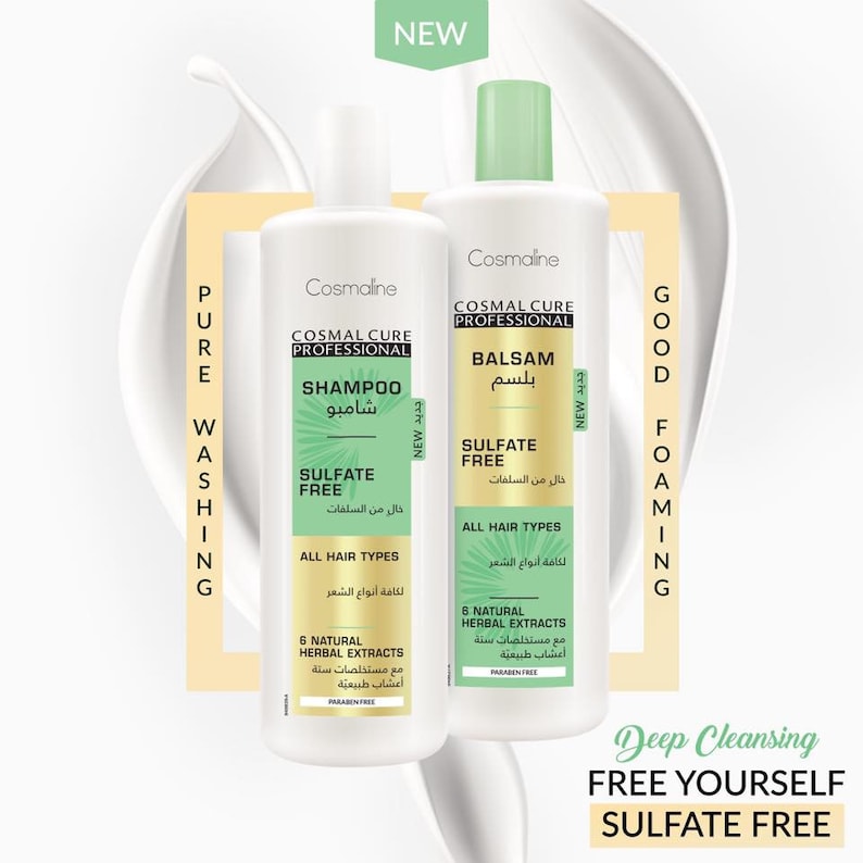 Cosmaline Professional Sulfate-free 500ml Shampoo and 500ml Conditioner ...