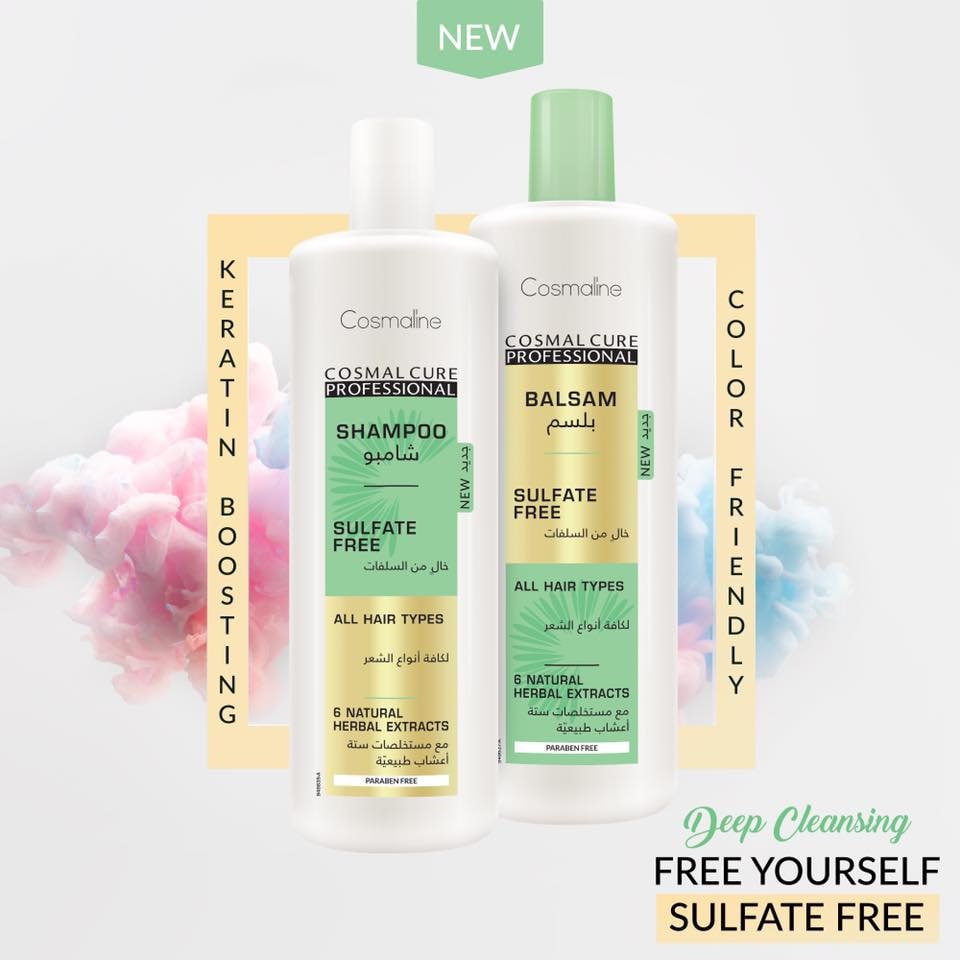Cosmaline Professional Sulfate-free 500ml Shampoo and 500ml Conditioner ...