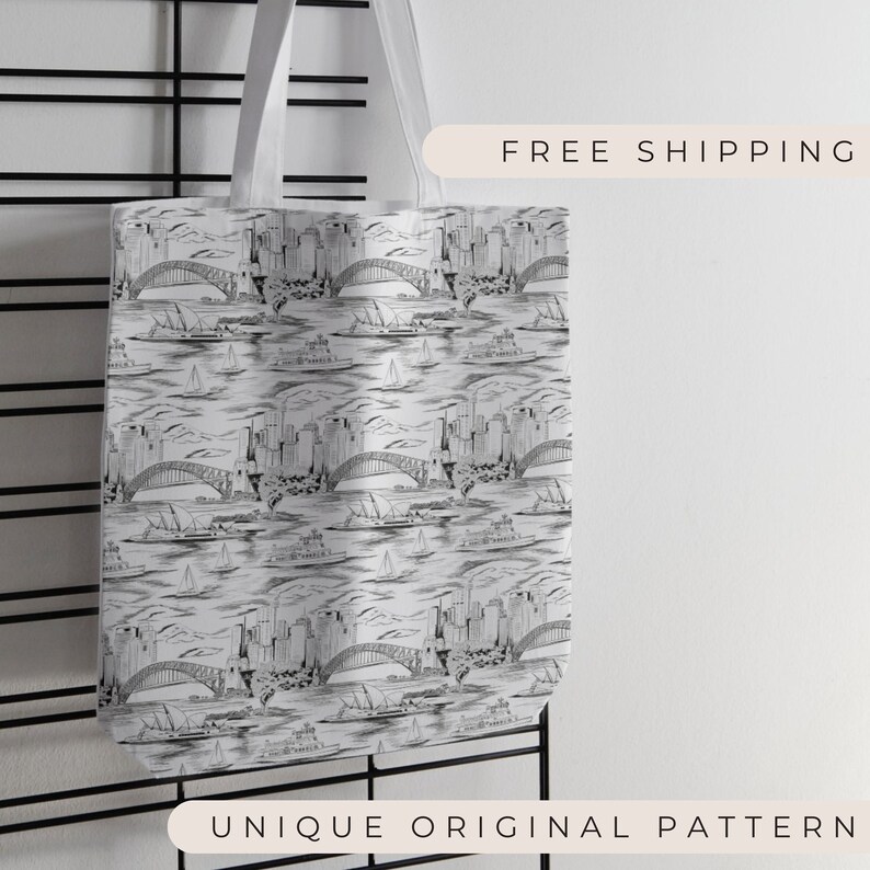 Sydney Tote Bag Toile De Jouy Custom Tote Bag Sydney Australia Gift ...