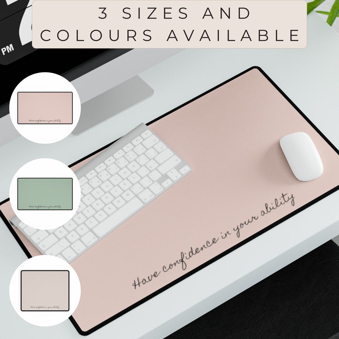 Pink Desk Mat Neutral Large Desk Pad Minimalist Home Office Decor Large ...