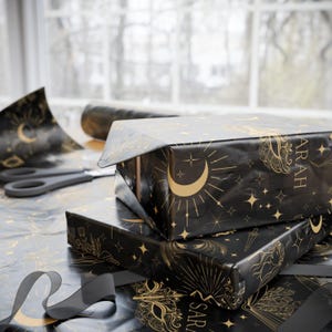 Fantasy Wrapping Paper Moon Star Celestial Gift Wrap Personalized Book ...