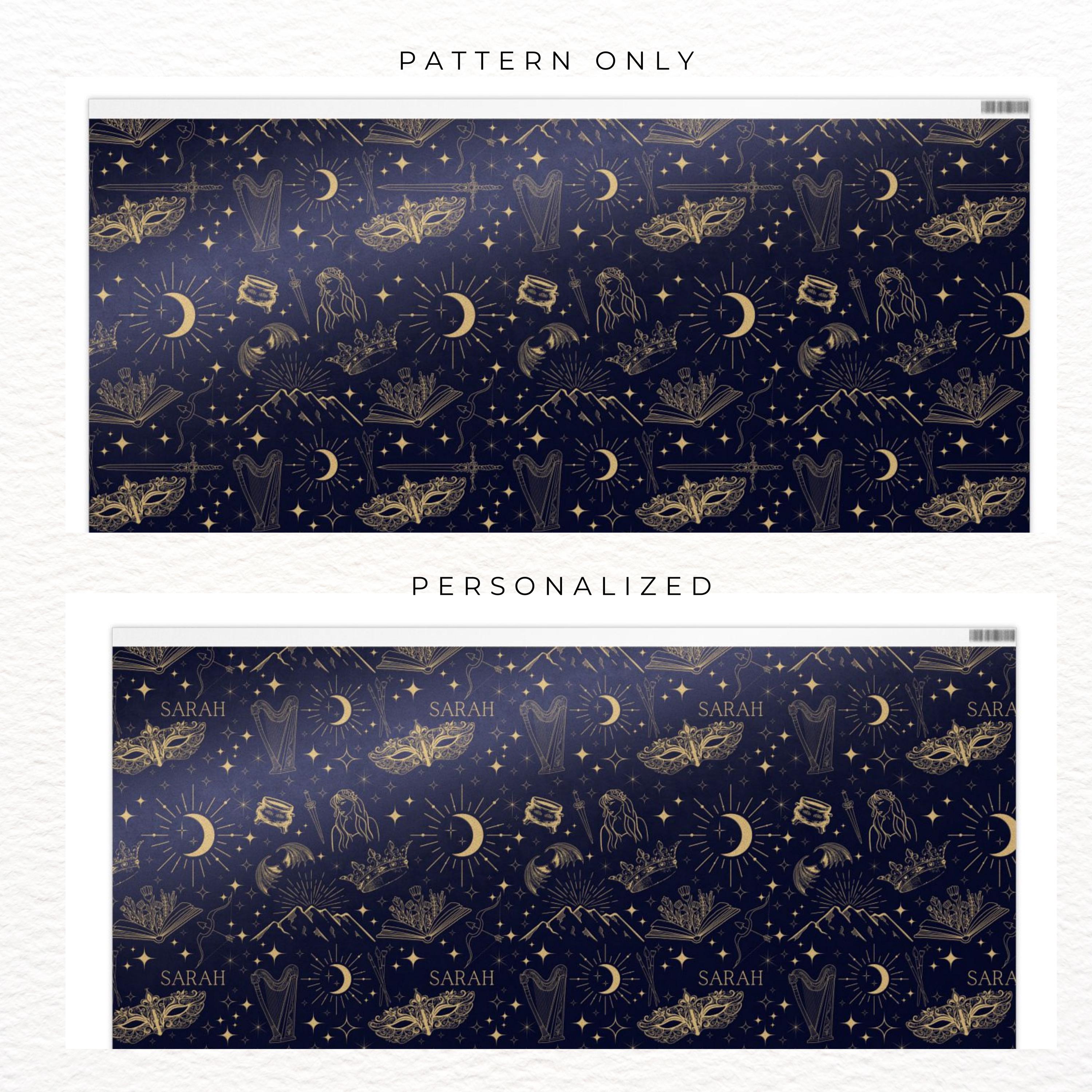 Fantasy Wrapping Paper Moon Star Celestial Gift Wrap Personalized Book ...