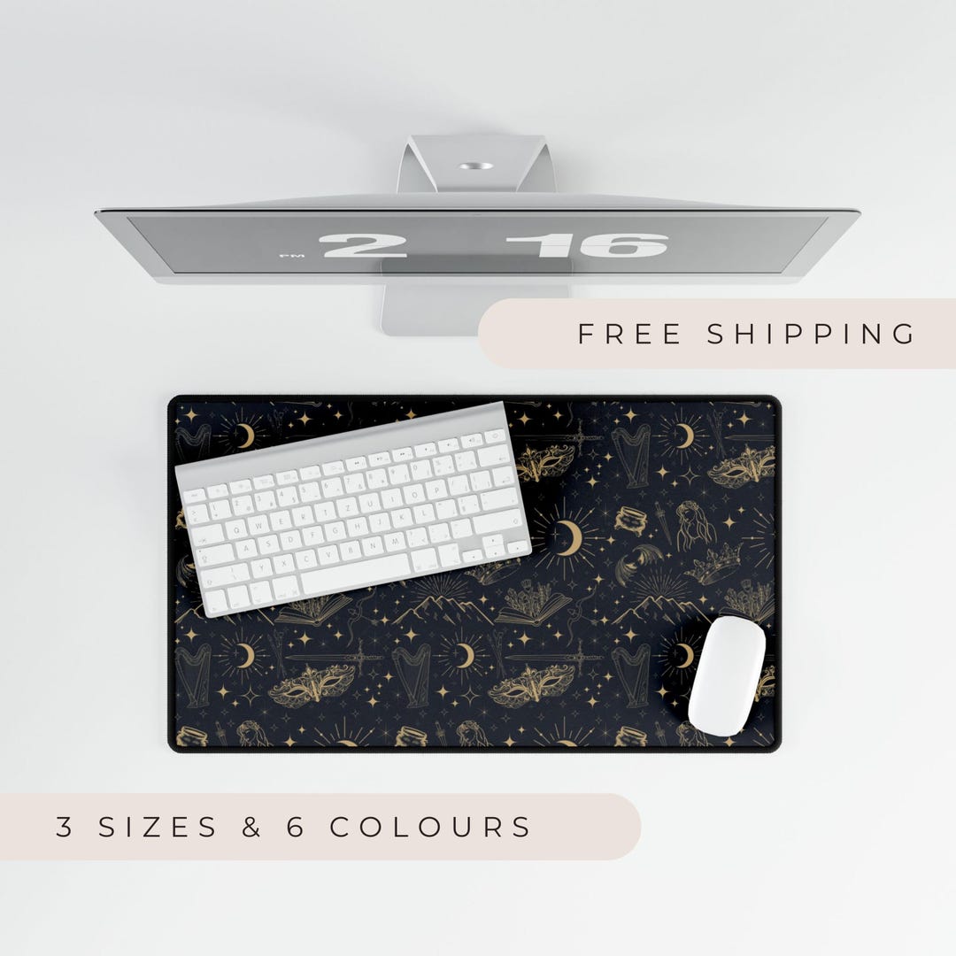 Fantasy Book Lover Desk Mat Bookish Office Decor Aesthetic Desk Mat ...
