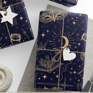 Fantasy Wrapping Paper Moon Star Celestial Gift Wrap Personalized Book ...