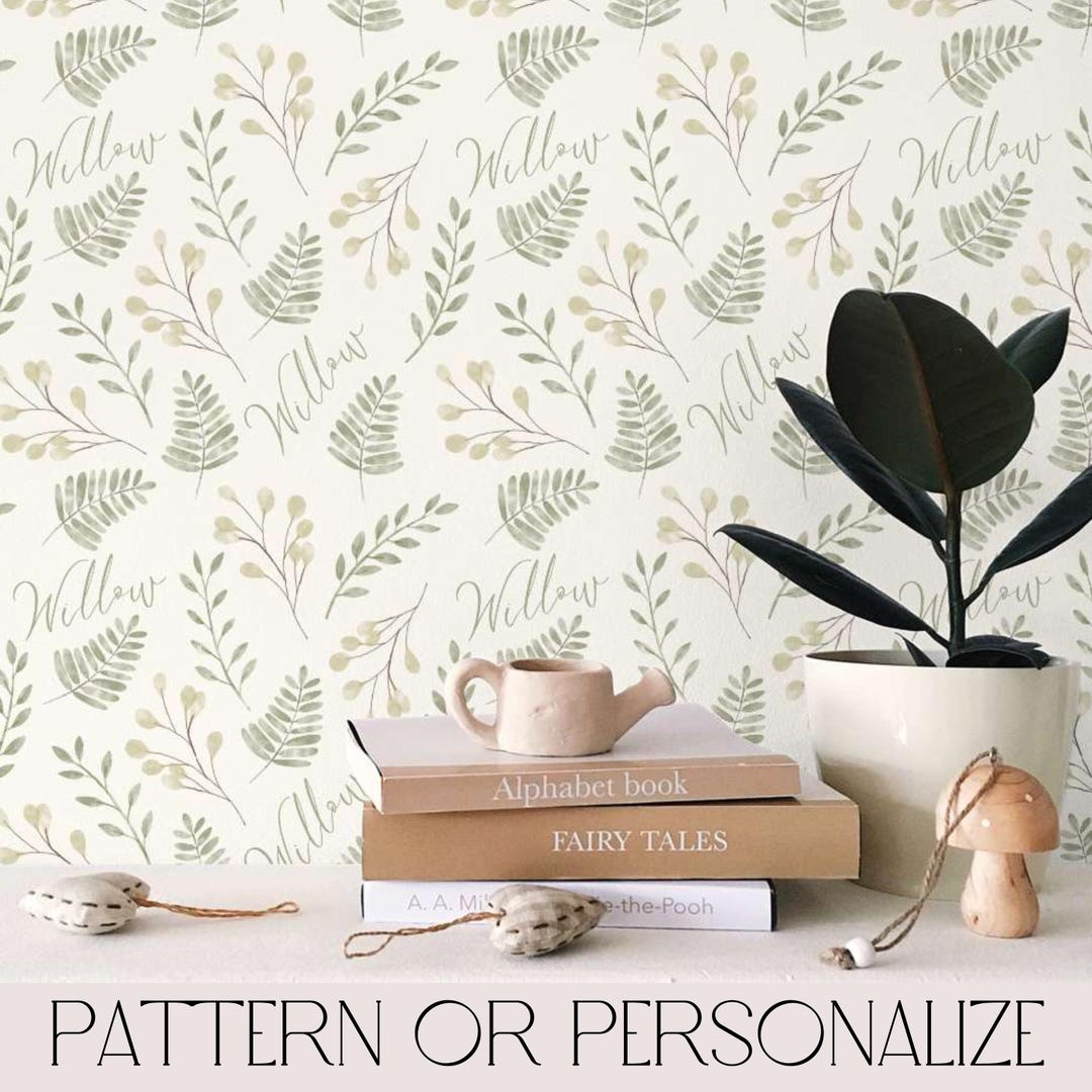 Gender-neutral Wallpaper With a Name for Nursery Peel and Stick ...