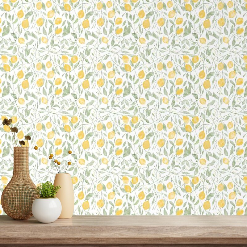 Wallpaper With Lemons - Etsy