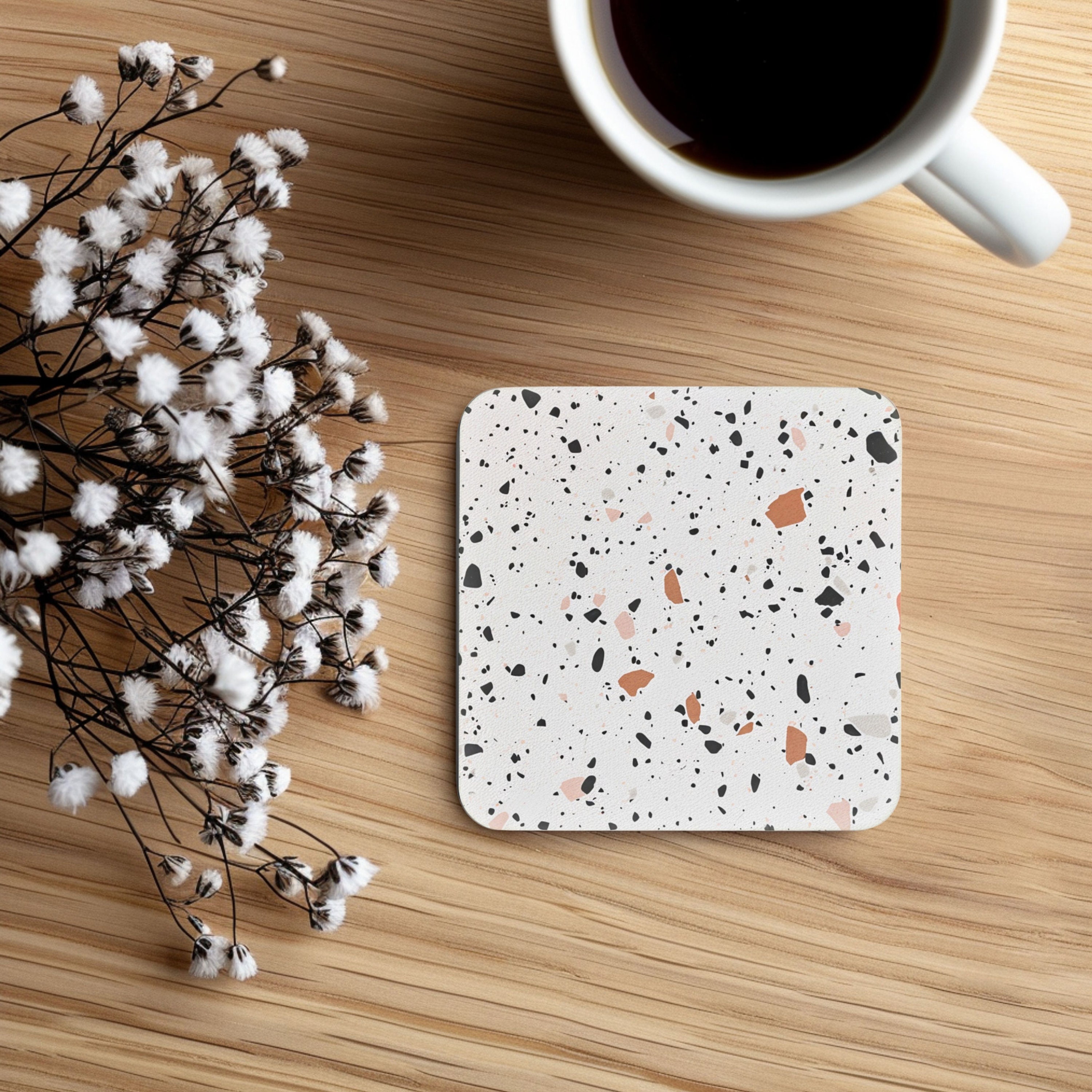Terrazzo Pattern Coaster Set of 4 Housewarming Gift Coaster Set of 6 ...