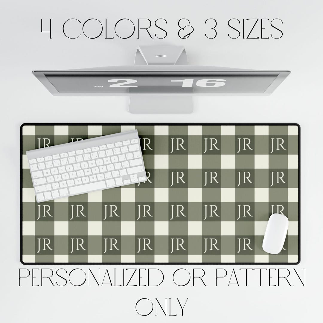 Gingham Desk Mat Personalized for Office Minimalist Aesthetic Desk Pad ...