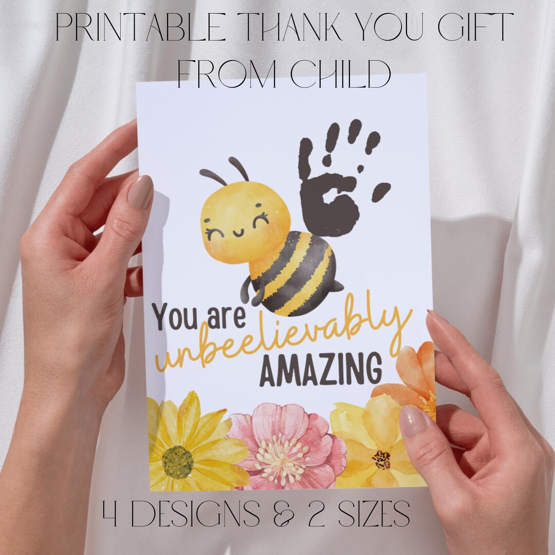 Printable Bee Thank You Gift: Teacher Appreciation (digital Download ...