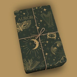Fantasy Wrapping Paper Moon Star Celestial Gift Wrap Personalized Book ...