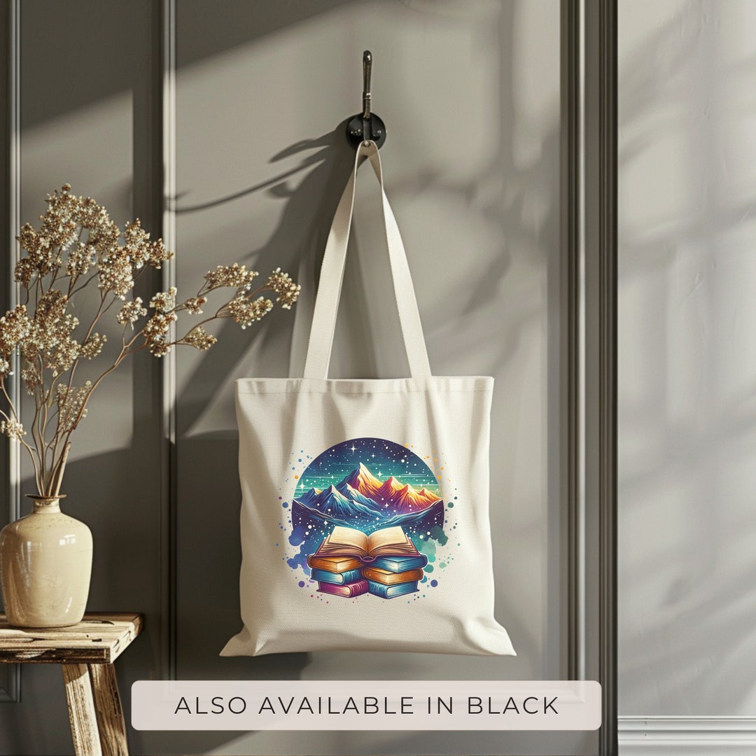 Fantasy Tote Bag for Book Lover Gift Starry Night Tote for Bookworm ...