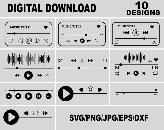 Spotify Svg, Music Player Png, Audio Control Buttons Svg, Acrilic Song ...