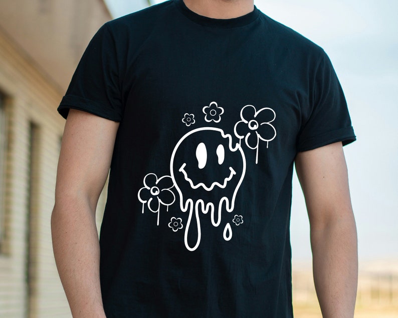 Drippy Smiley SVG, Melted Face Svg, Happy Face Drip Svg, Melting Smiley ...