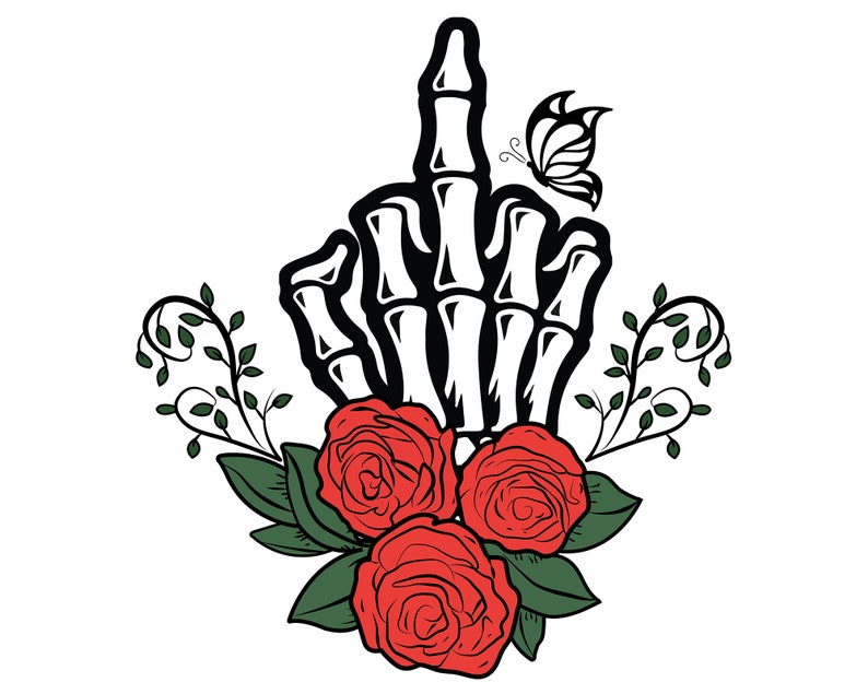 Skeleton Middle Finger, Middle Finger SVG, Middle Finger Cricut, Middle Finger PNG, Middle ...