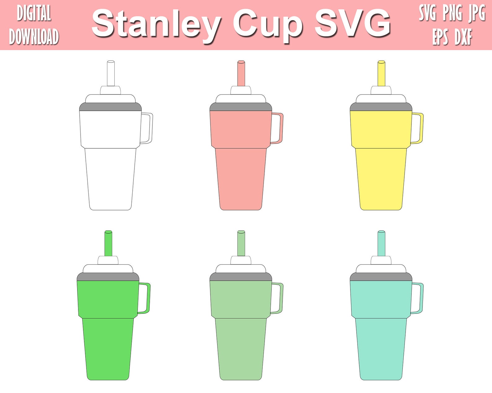Stanley Cup Inspired SVG Clipart, Quencher Cup Svg, Tumbler Svg ...