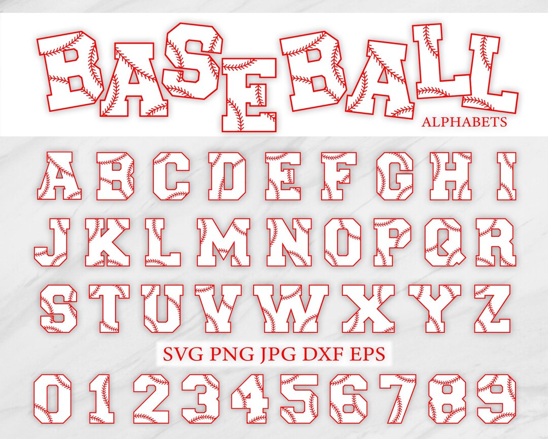 Base Ball Alphabet Sport Font SVG, Font SVG, Base Ball Letter Font ...