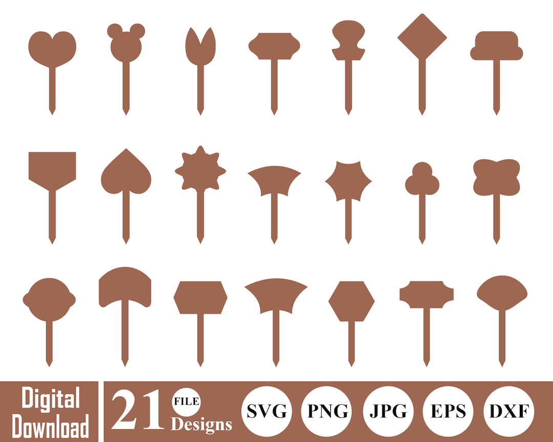 Garden Stake Svg, Garden Stakes Dxf, Garden Stake Png, Jpg, Eps, Garden ...