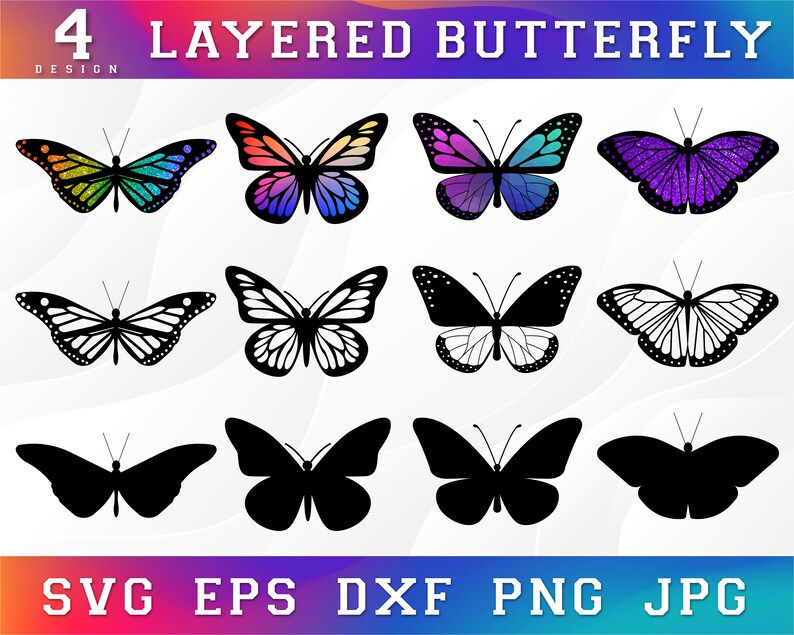 Butterfly SVG, Butterfly Bundle SVG Files, Butterfly SVG Layered ...