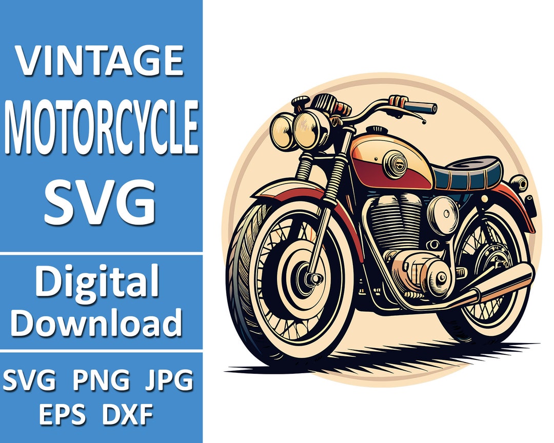Motorcycle SVG Retro Motorcycle Clipart, Vintage Bikes SVG, Motor Bike ...