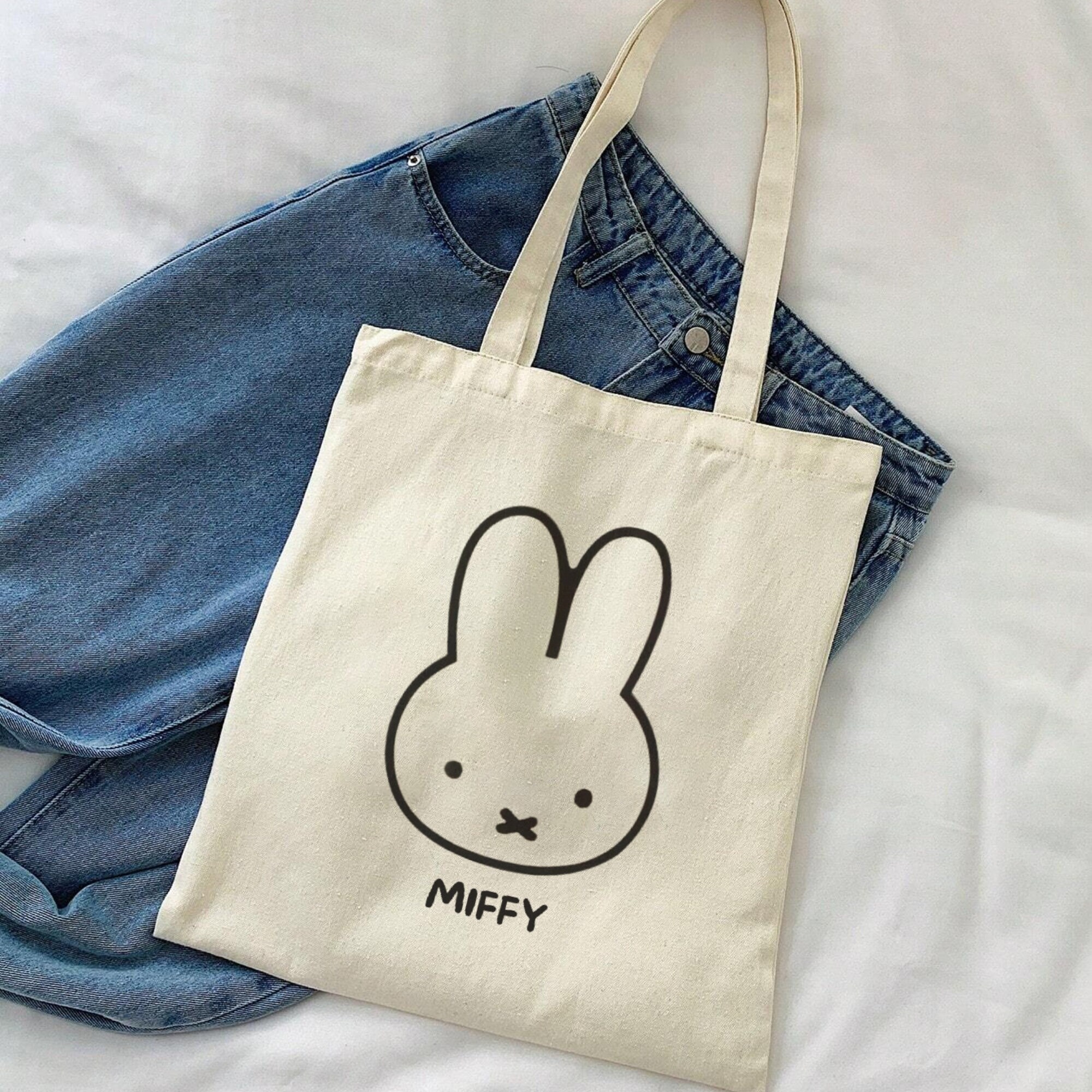 Miffy Tote Bag Aesthetic Tote Bag Cute Canvas Tote Bag Reusable Bag - Etsy