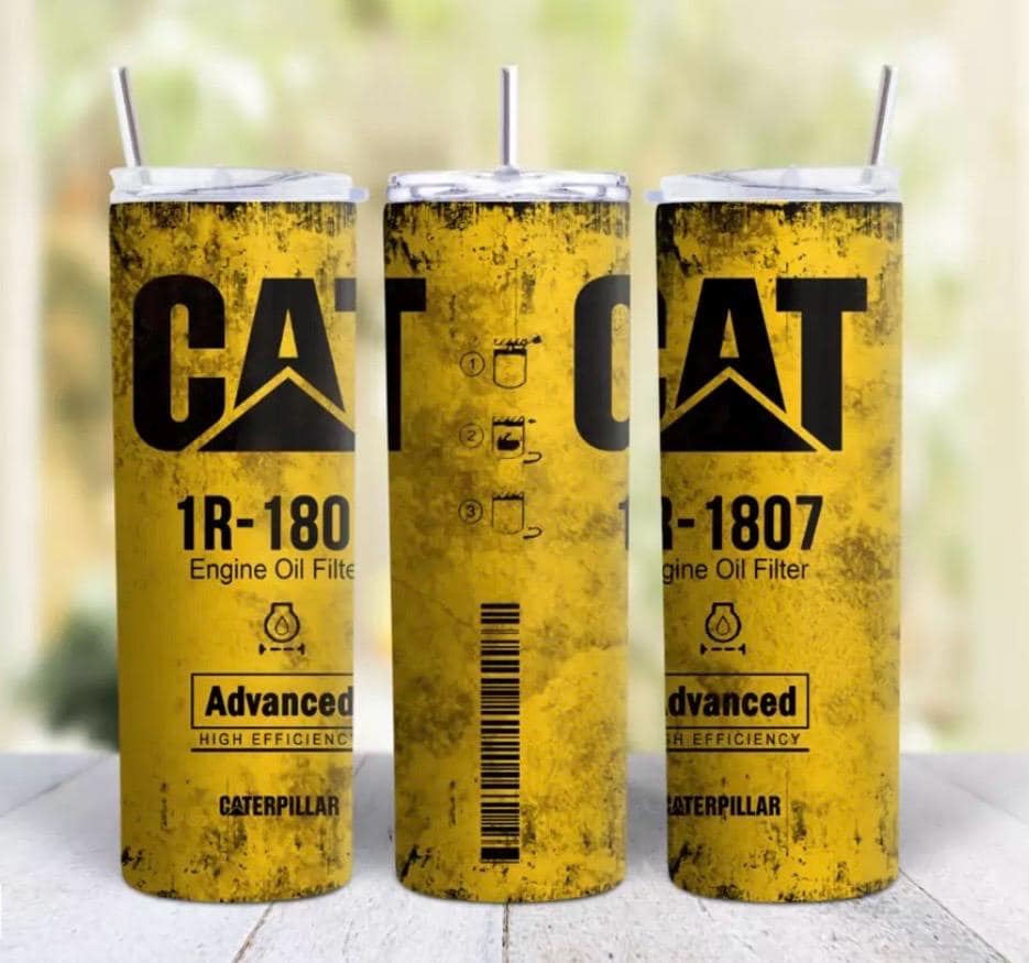 CAT Oil Filter Tumbler, 20oz Stainless Steel Mechanic Gift Tumbler ...