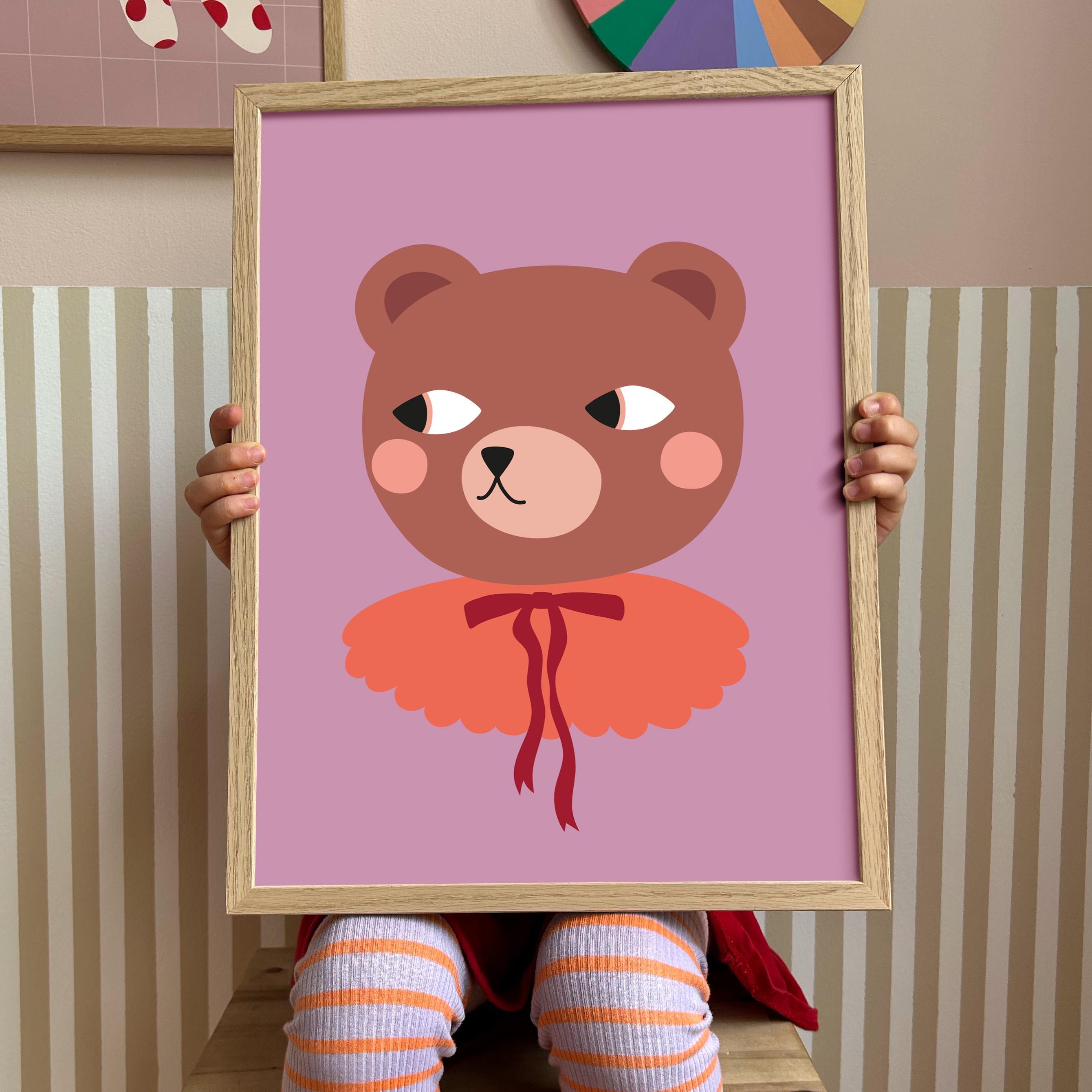 Sweet Bear Print | Illustration | Poster for Kids | Wall Decor ...