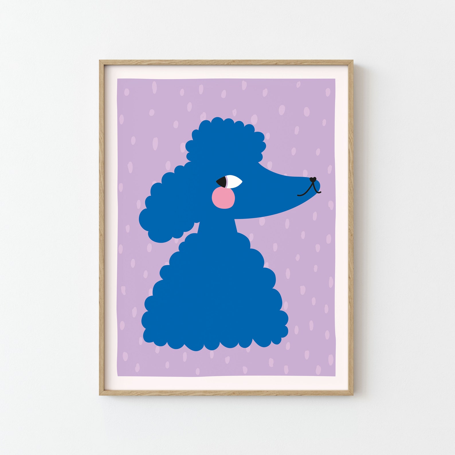 Blue Poodle Print | Illustration | Poster for Kids | Wall Decor ...