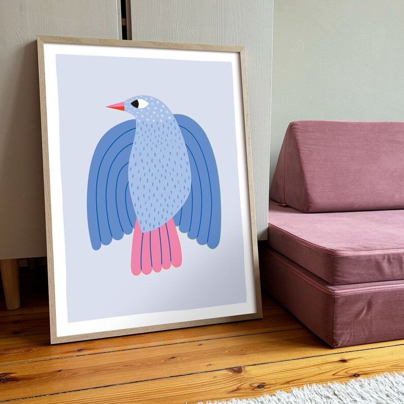 Bird Print | Illustration | Poster for Kids | Wall Decor | Children's ...