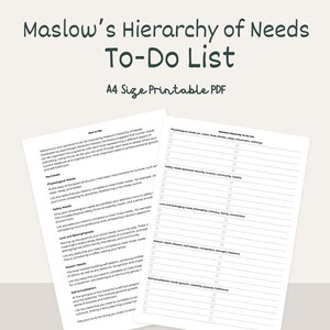 To Do List Printable, Maslow's Hierarchy of Needs, Find Priorities ...