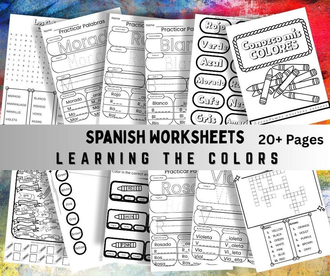 Spanish Colors Learning Bundle: Bilingual Kids Activities (PDF) - Etsy