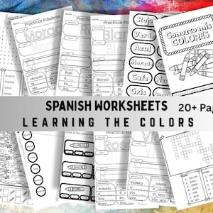 Spanish Colors Learning Bundle: Bilingual Kids Activities (PDF) - Etsy