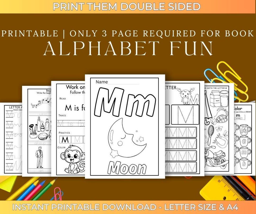 Phonics Booklet Printable, Alphabet Activities for Prek & Kindergarten ...