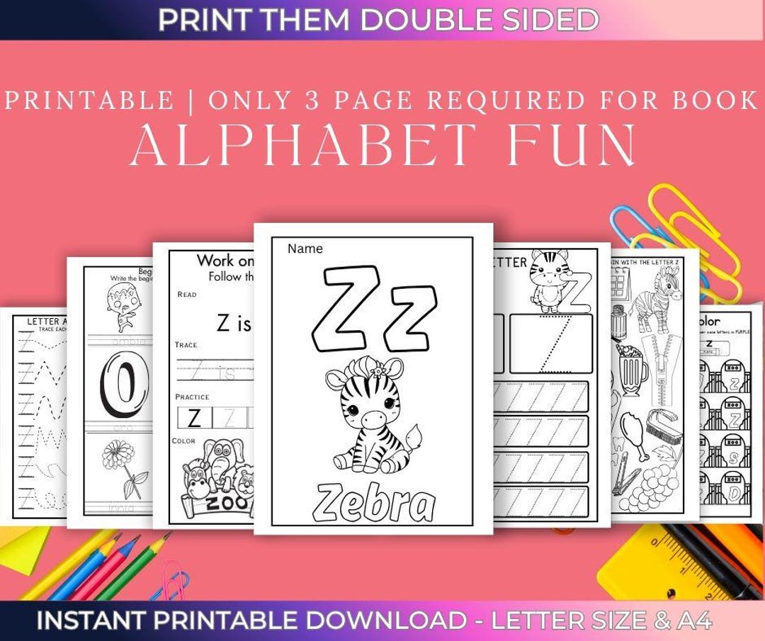 Alphabet Phonics Booklet, Foldable ABC Activity, Tracing, Coloring ...
