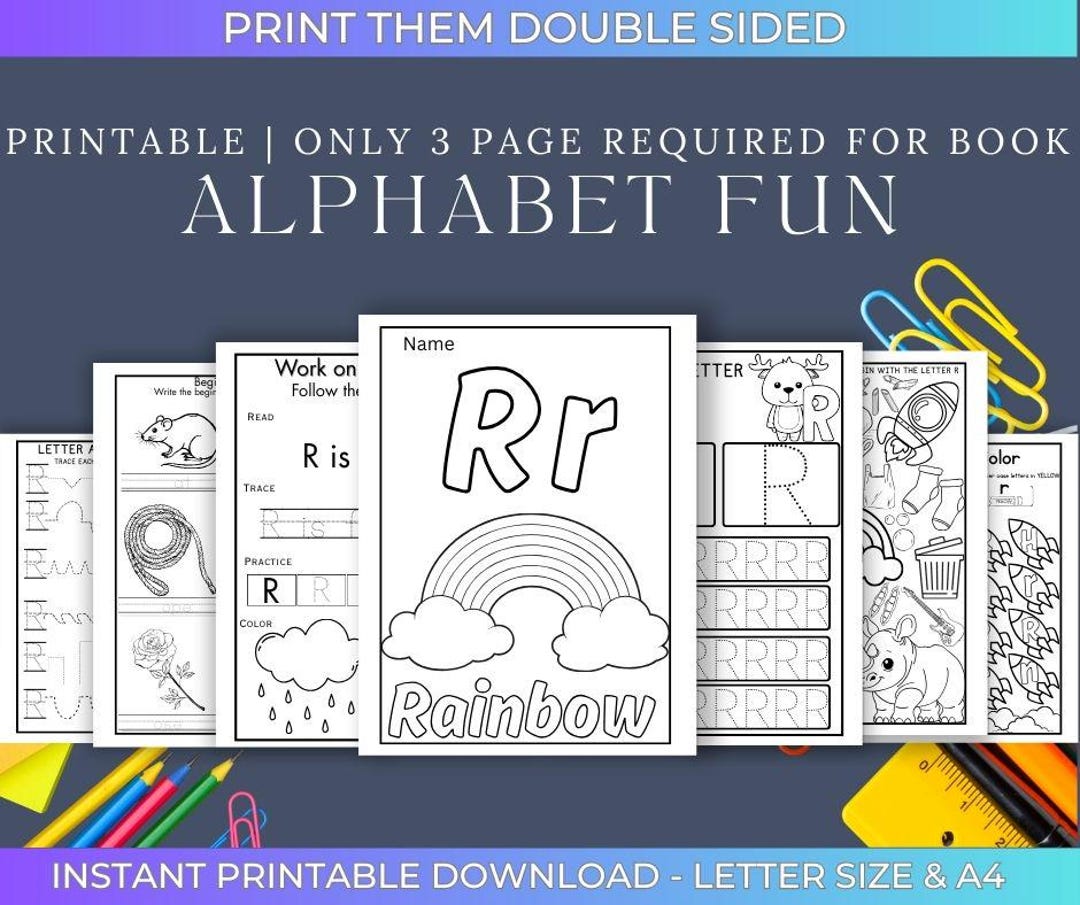 Letter R Phonics Booklet, Printable Alphabet Worksheet (PDF File ...