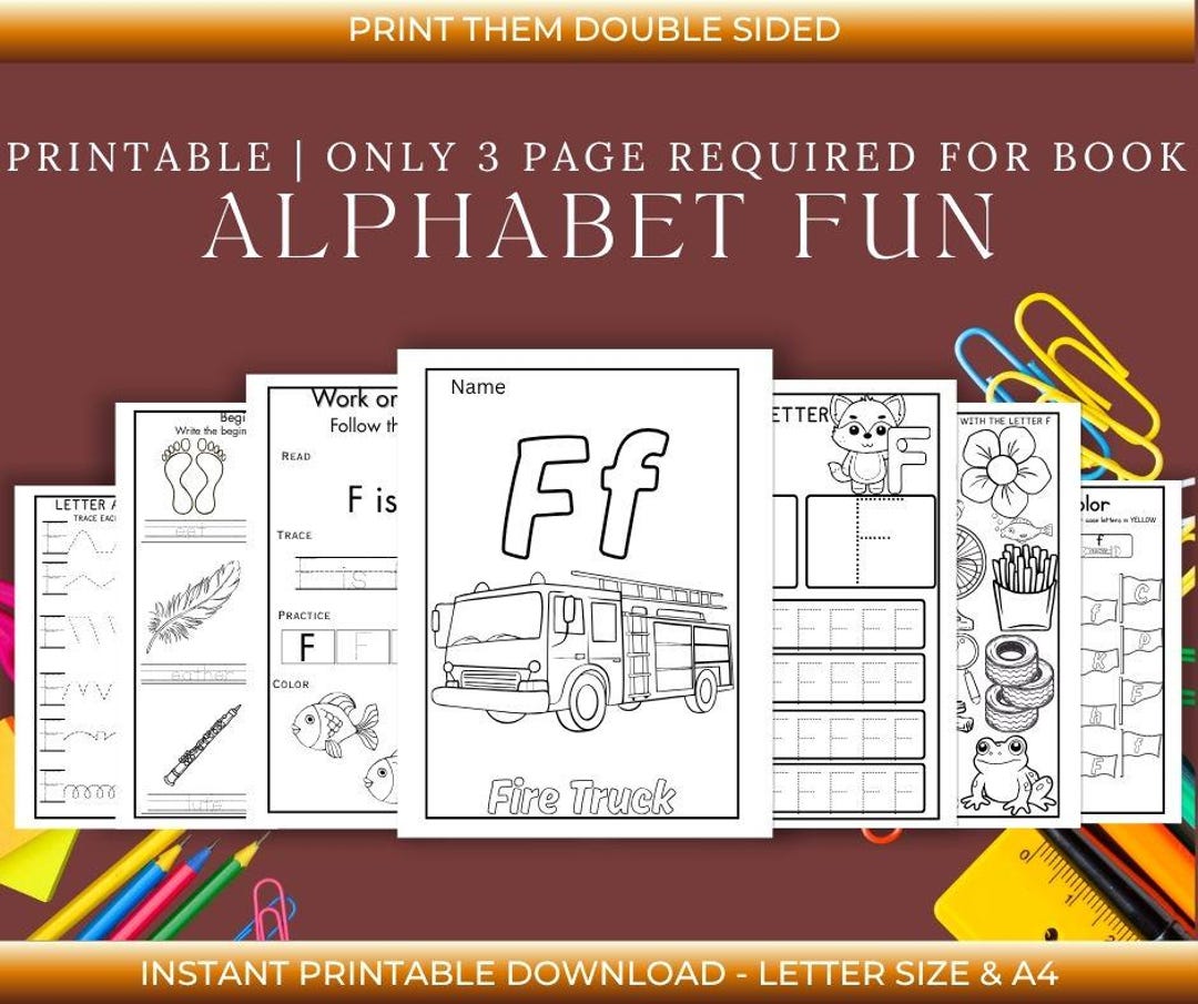 Letter F Phonics Booklet: Printable Alphabet Activity (PDF Download) - Etsy